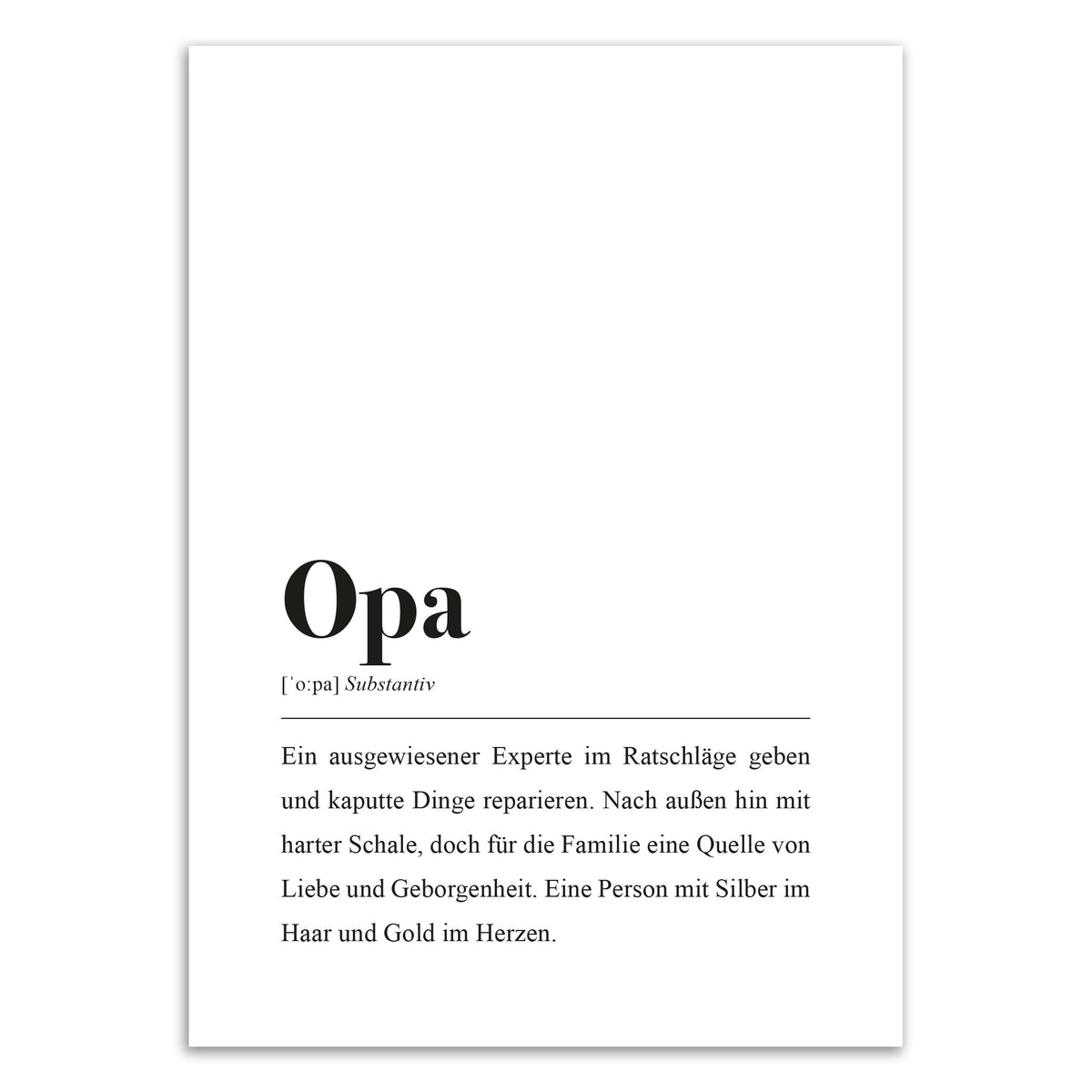 Opa Definition: DIN A4 Poster