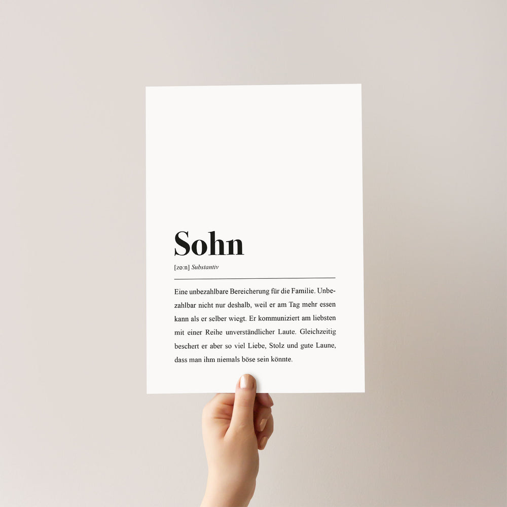 Sohn Definition: DIN A4 Poster