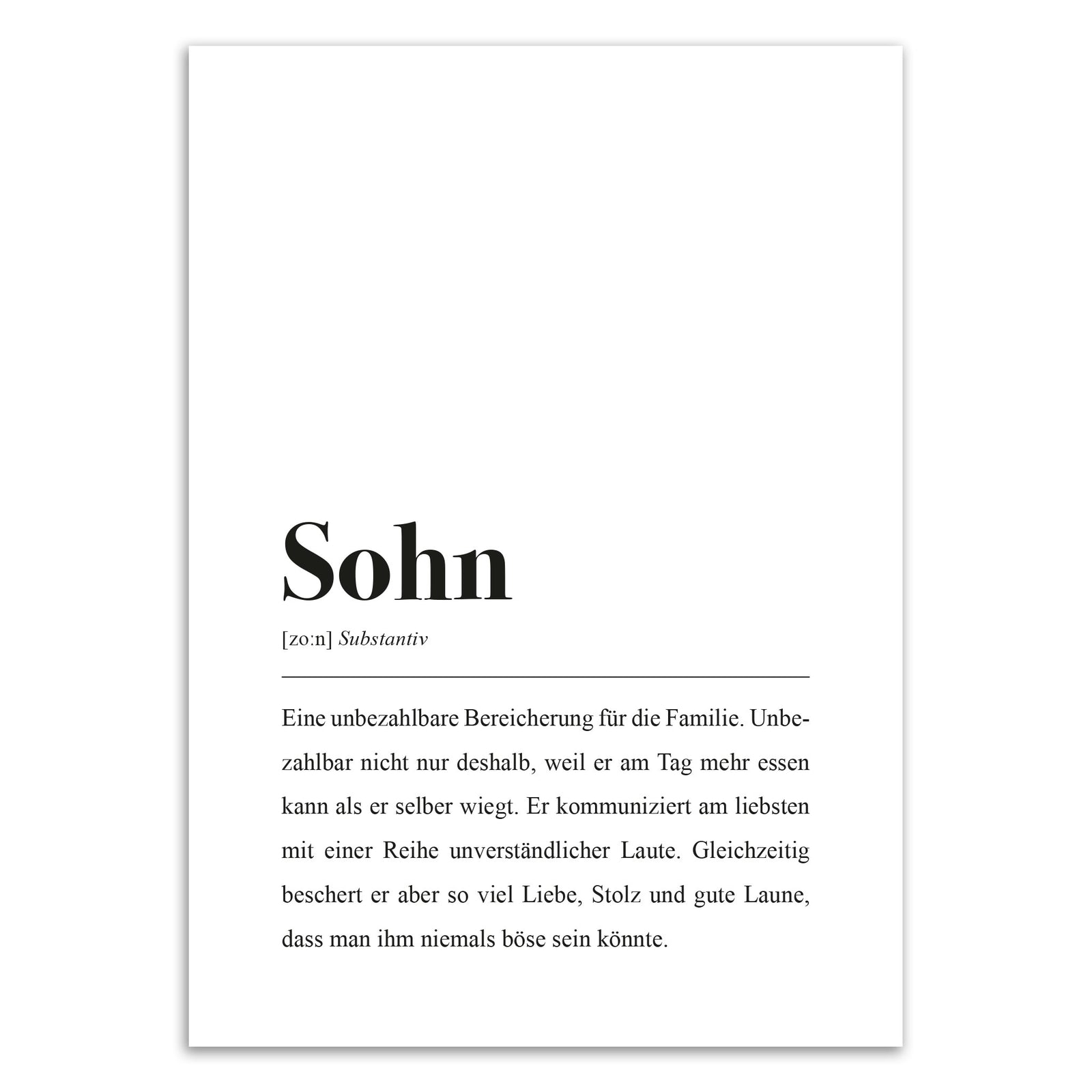 Sohn Definition: DIN A4 Poster
