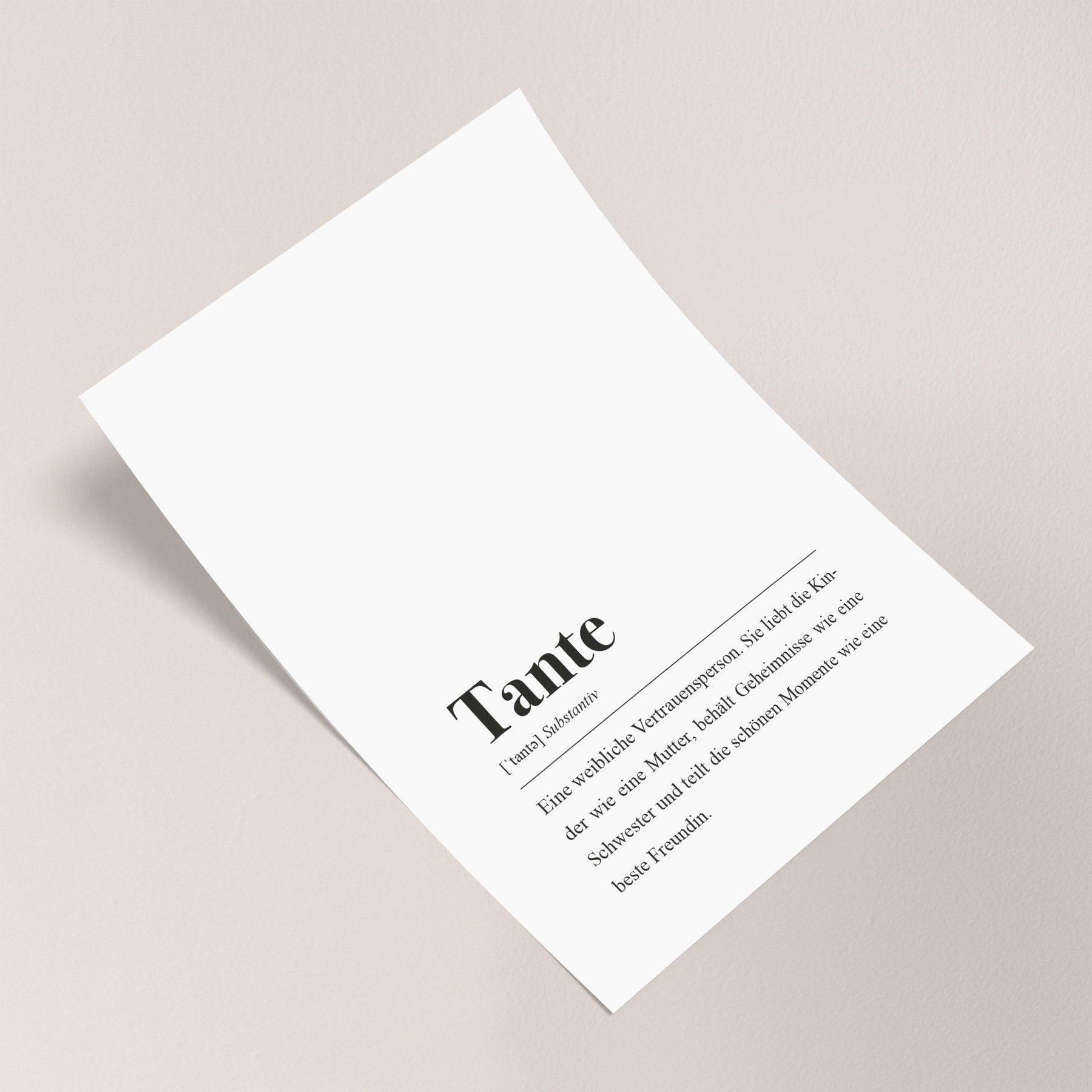 Tante Definition: DIN A4 Poster